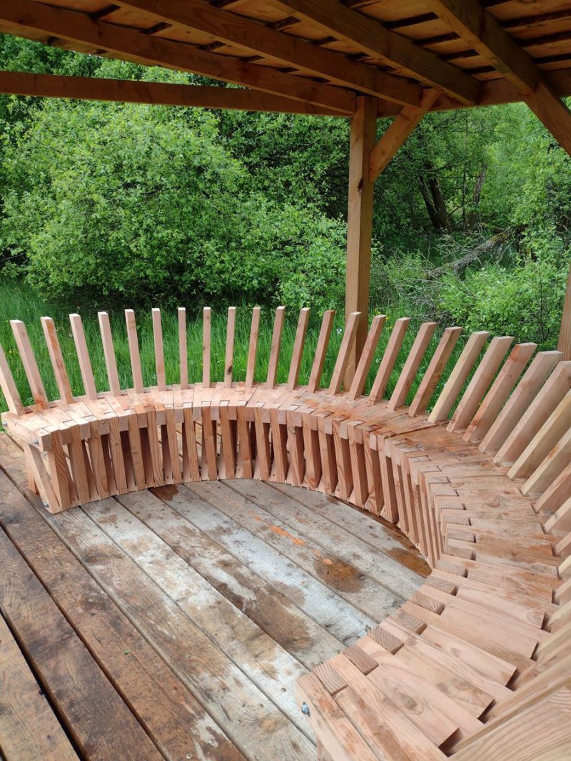 Trossachs-Boardwalk-09 on-site installation of the bespoke bench seat ...